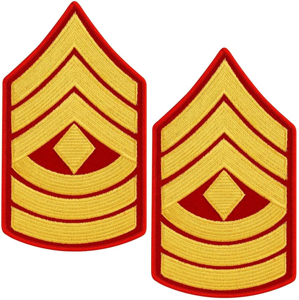 Amazon.com: United States Marine Corps USMC Chevron Gold Embroidered on ...