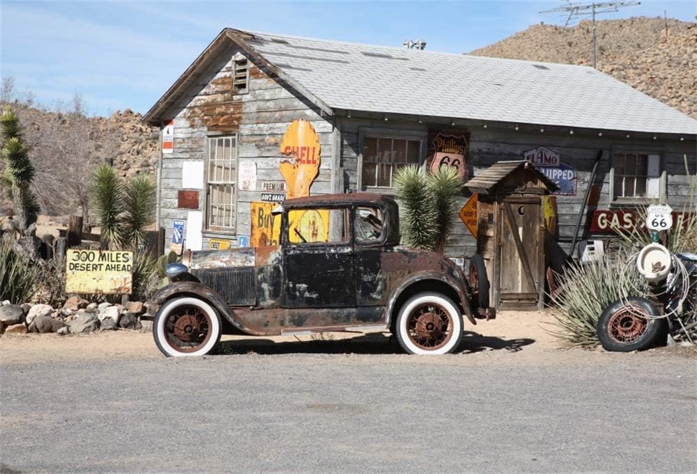 Amazon.com : AOFOTO 5x7ft Vintage Route 66 Backdrop for Photography ...