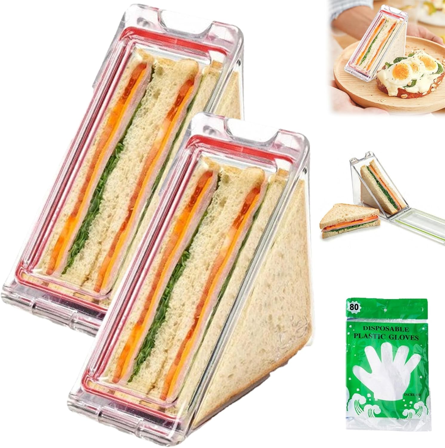 Qosneoun Triangle Sandwich Container, Sandwich Container Triangle ...