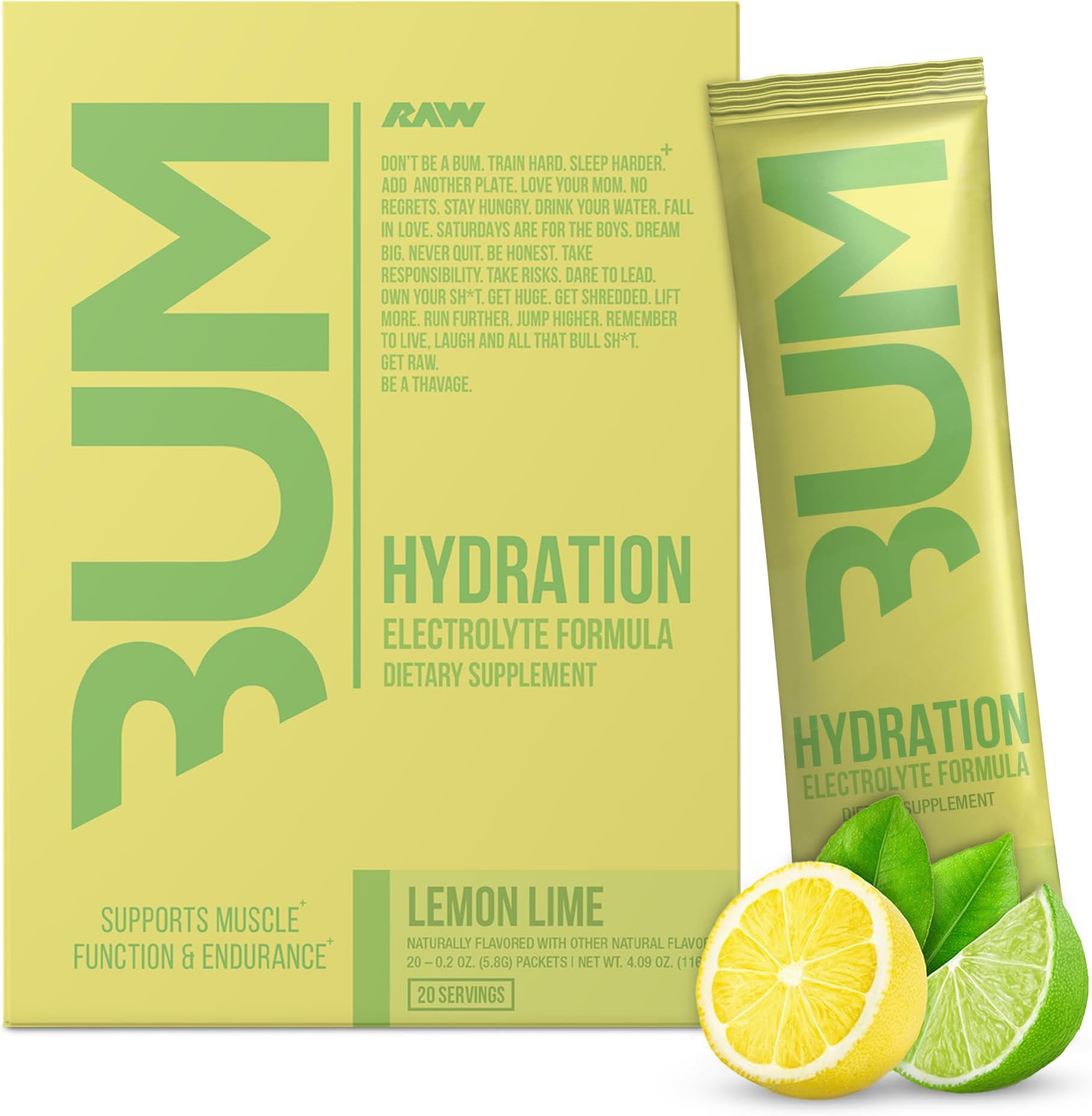 Amazon.com: RAW Electrolytes Powder Hydration Drink Mix Packets, Bum ...
