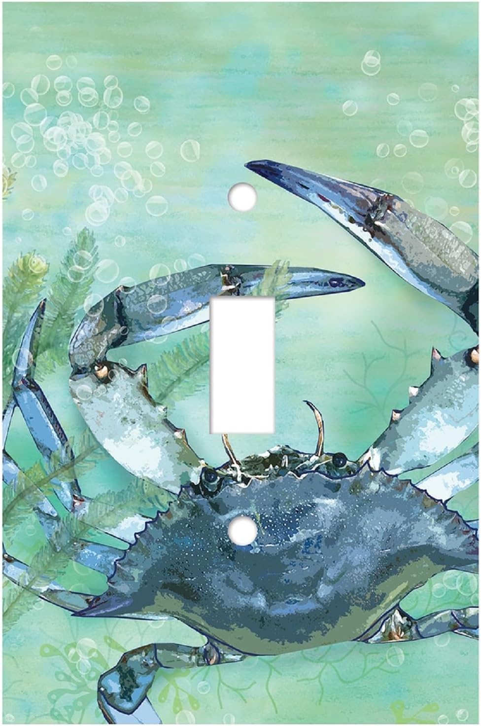 "C&F Home Ceramic Single Toggle Light Switch Plate, Blue Crab, 5.3 x 3. ...