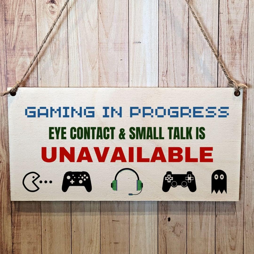 RED OCEAN GAMING IN PROGRESS Novelty Gaming Sign Funny Christmas Gamer ...