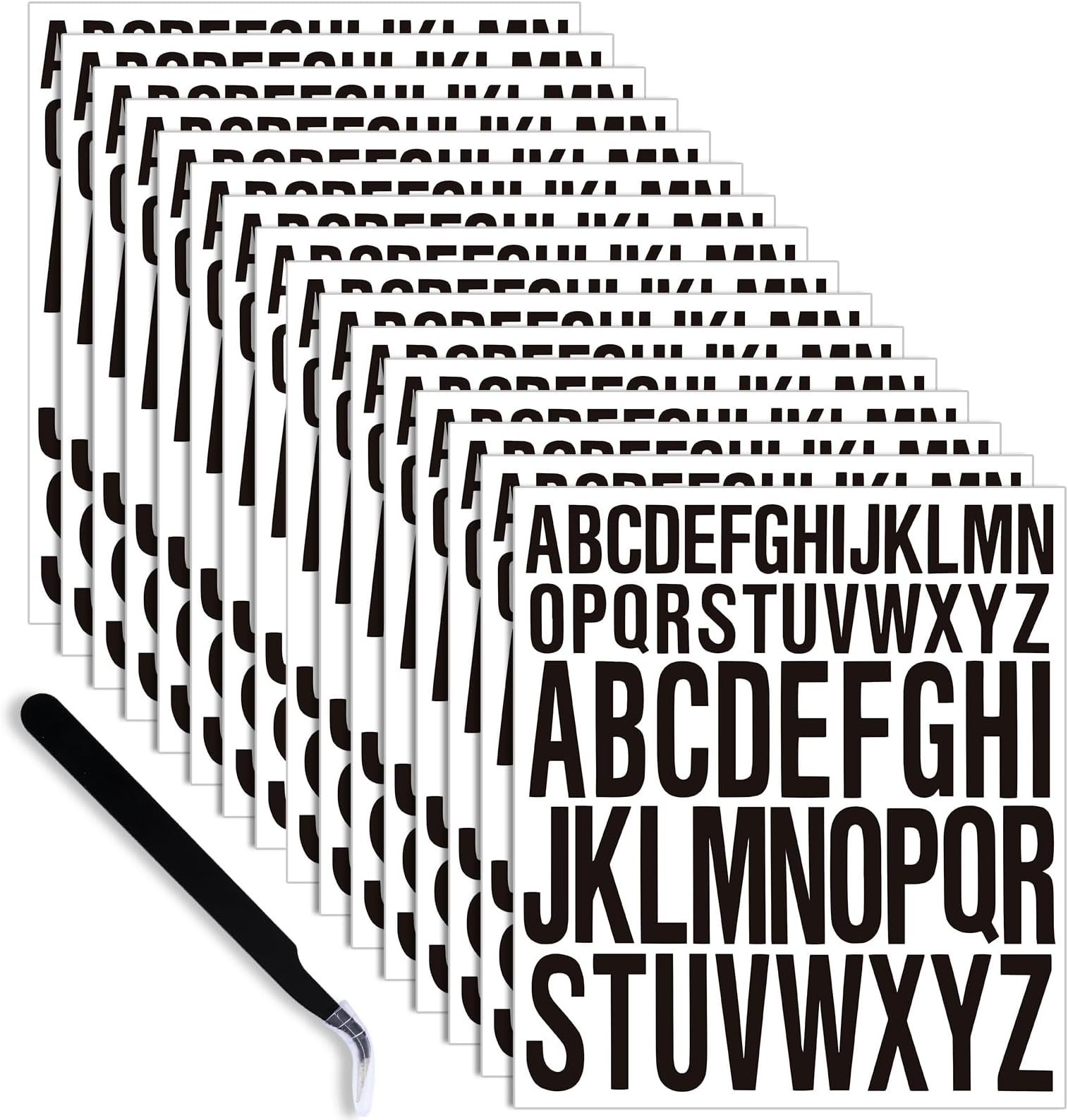 Amazon.com: SEPGLITTER Letter Stickers, 15 Sheets Black Capital ...