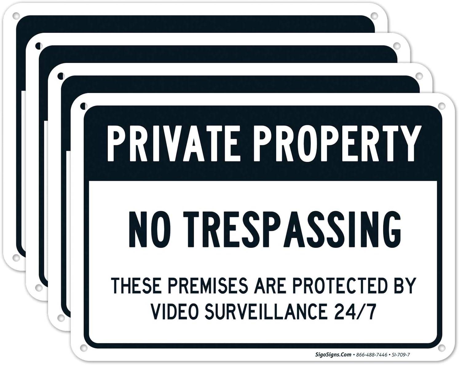 Amazon.com : Large Private Property No Trespassing Sign, 2-Pack 12" x ...