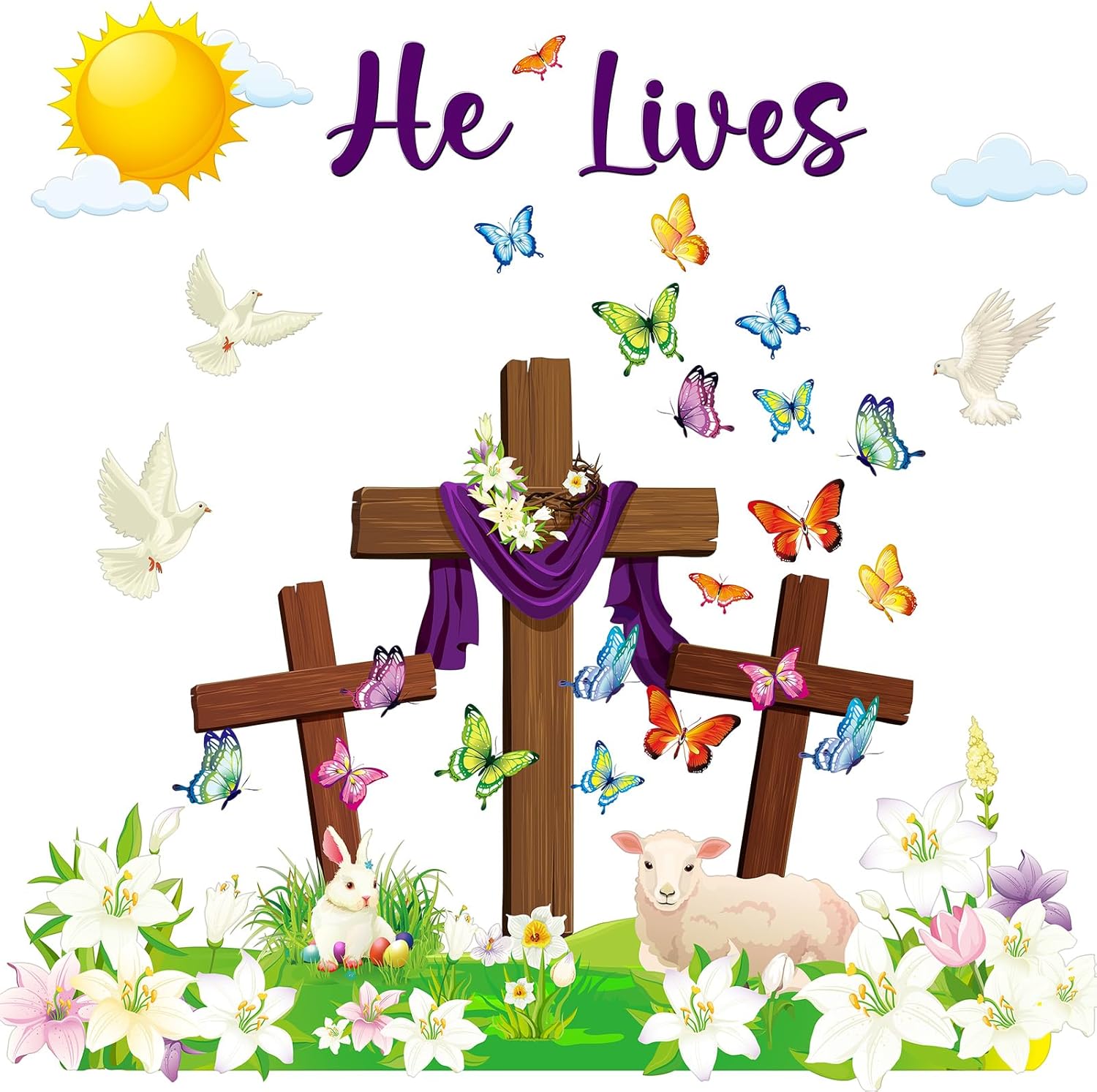 Amazon.com : Funrous Easter Classroom Decorations Easter Christian ...