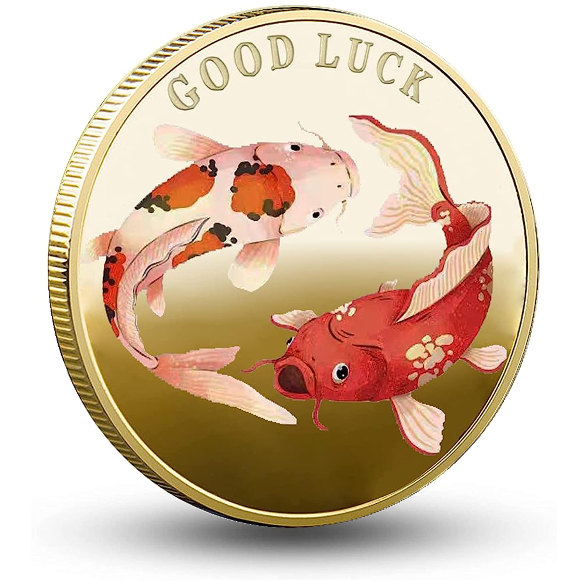 Amazon.com: Koi Fish Pisces Lucky Coin for Peace and Happiness ...