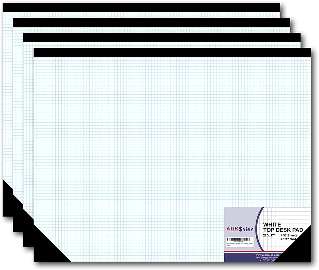 Amazon.com : AUKSales TOP Sturdy Graph Desk Pad (Pack of 4), 22"x17", 1 ...