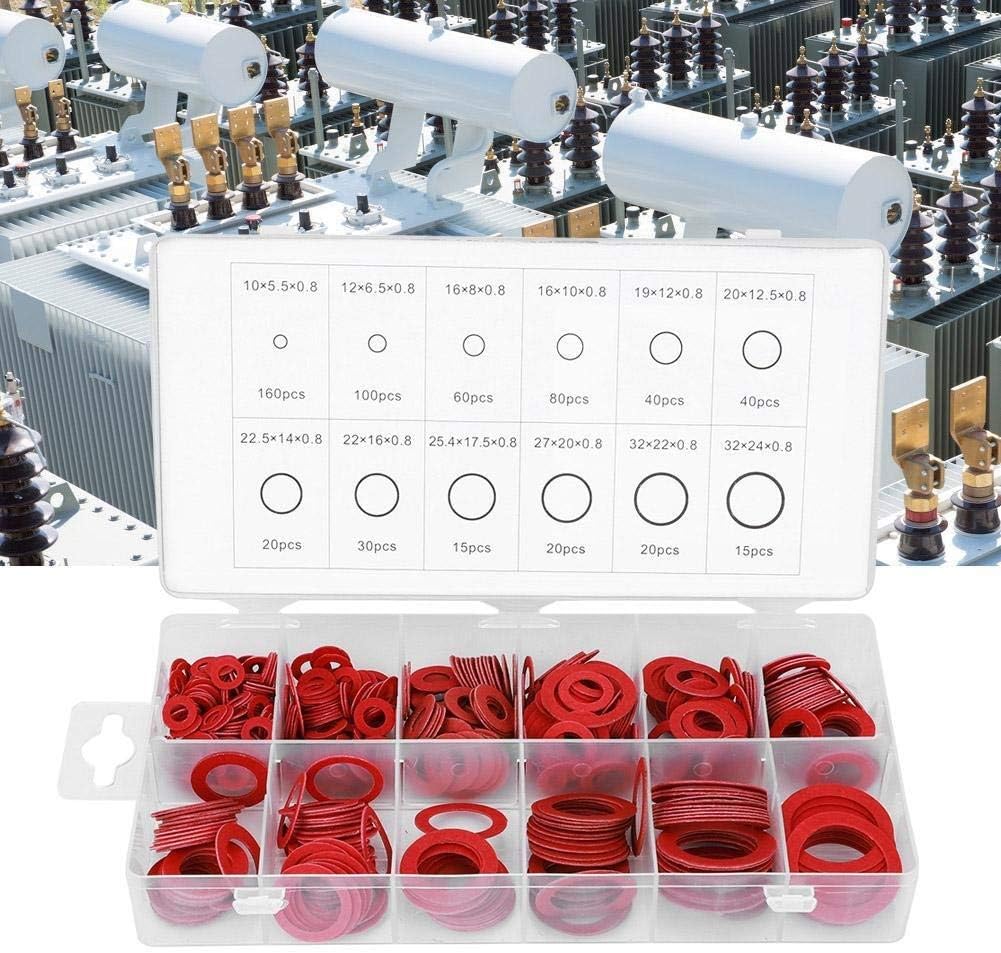 Belissy 600pcs Red Vulcanised Fibre Washer Gasket Round Insulation ...