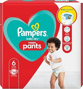 Pampers Baby-Dry Nappy Pants Size 6, 15kg+, 28 Nappies : Amazon.ae ...