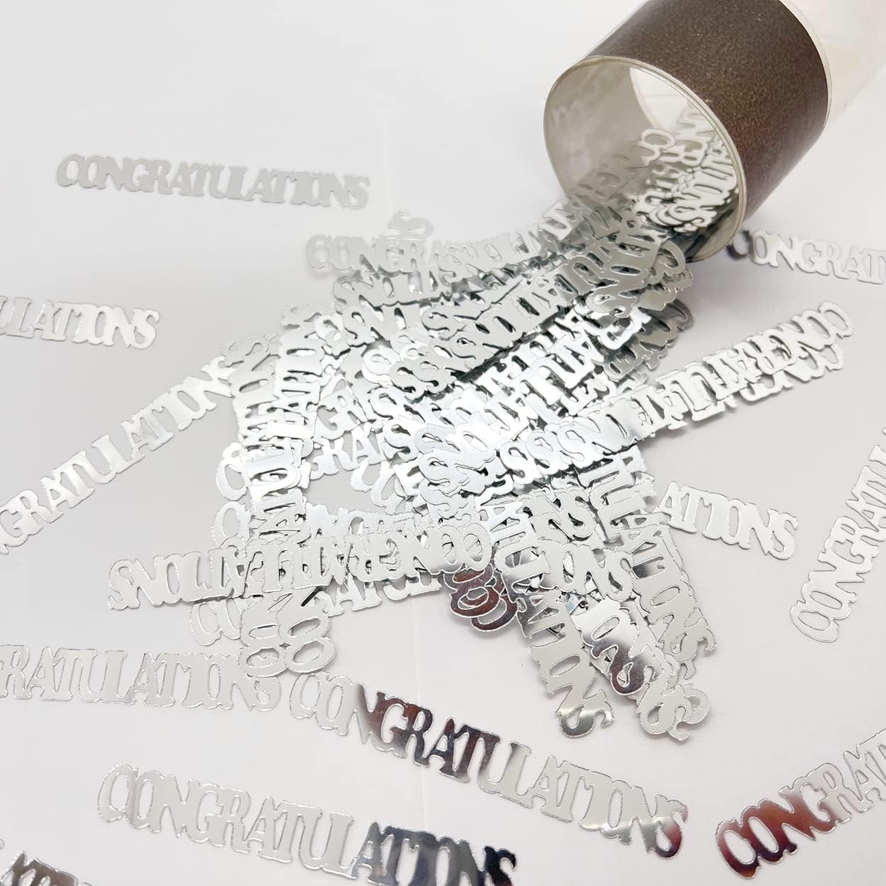 Amazon.com: Confetti Word Congratulations Silver - Retail Pack #7837 ...