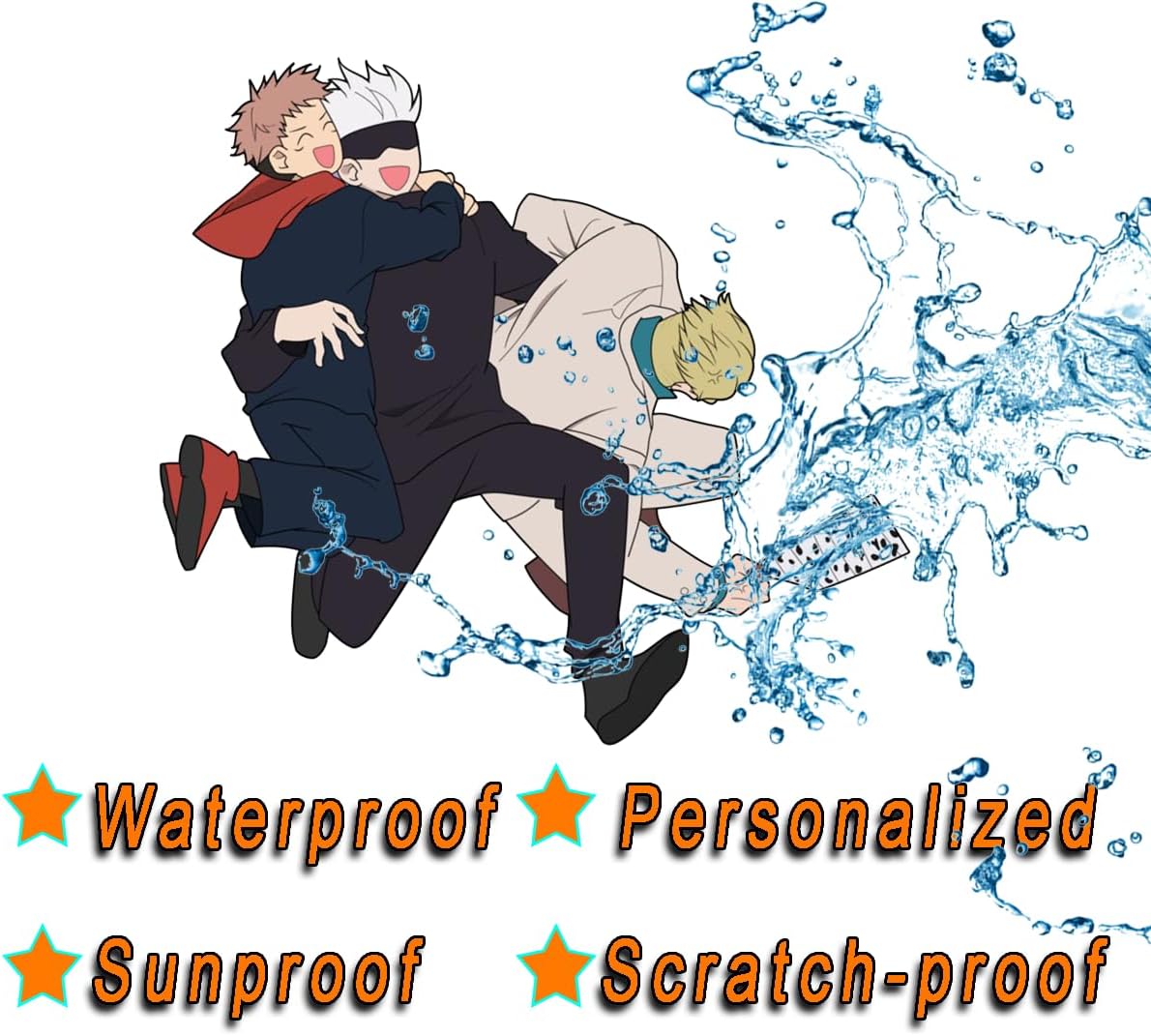 Gojo Running with Two People in His Arms Funny Anime Car Stickers para ...