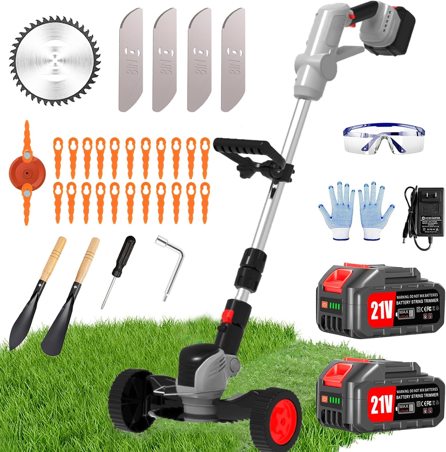 Amazon.com : Electric Weed Wacker Eater Cordless Battery Powered, Weed ...
