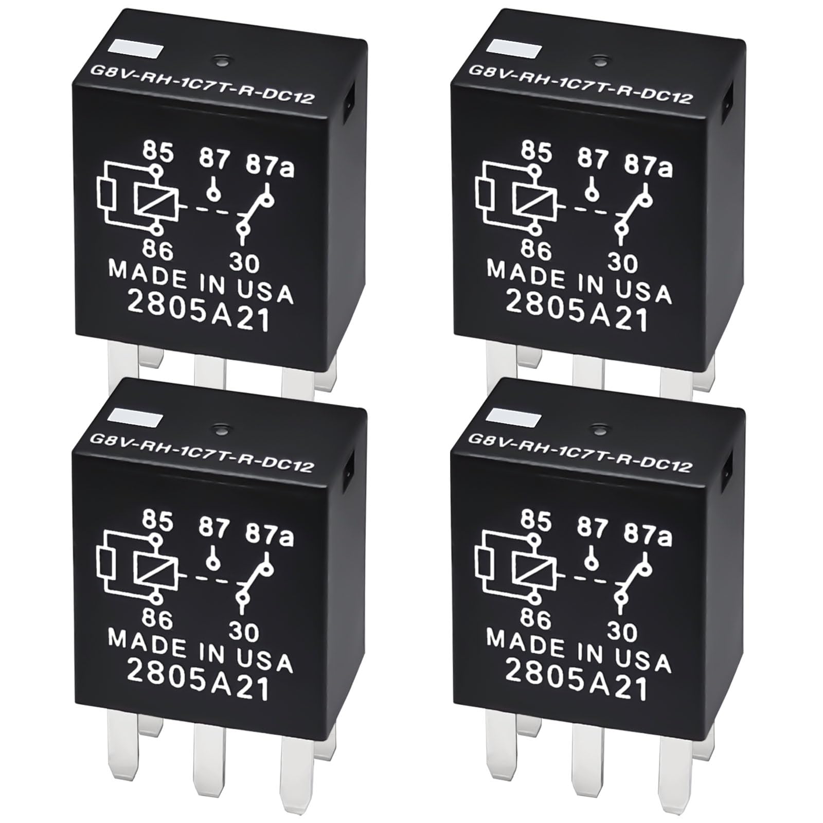 Amazon.com: Relay G8V-RH-1C7T-R-DC12 (Set of 4) 12VDC 20A 5 Pins High ...