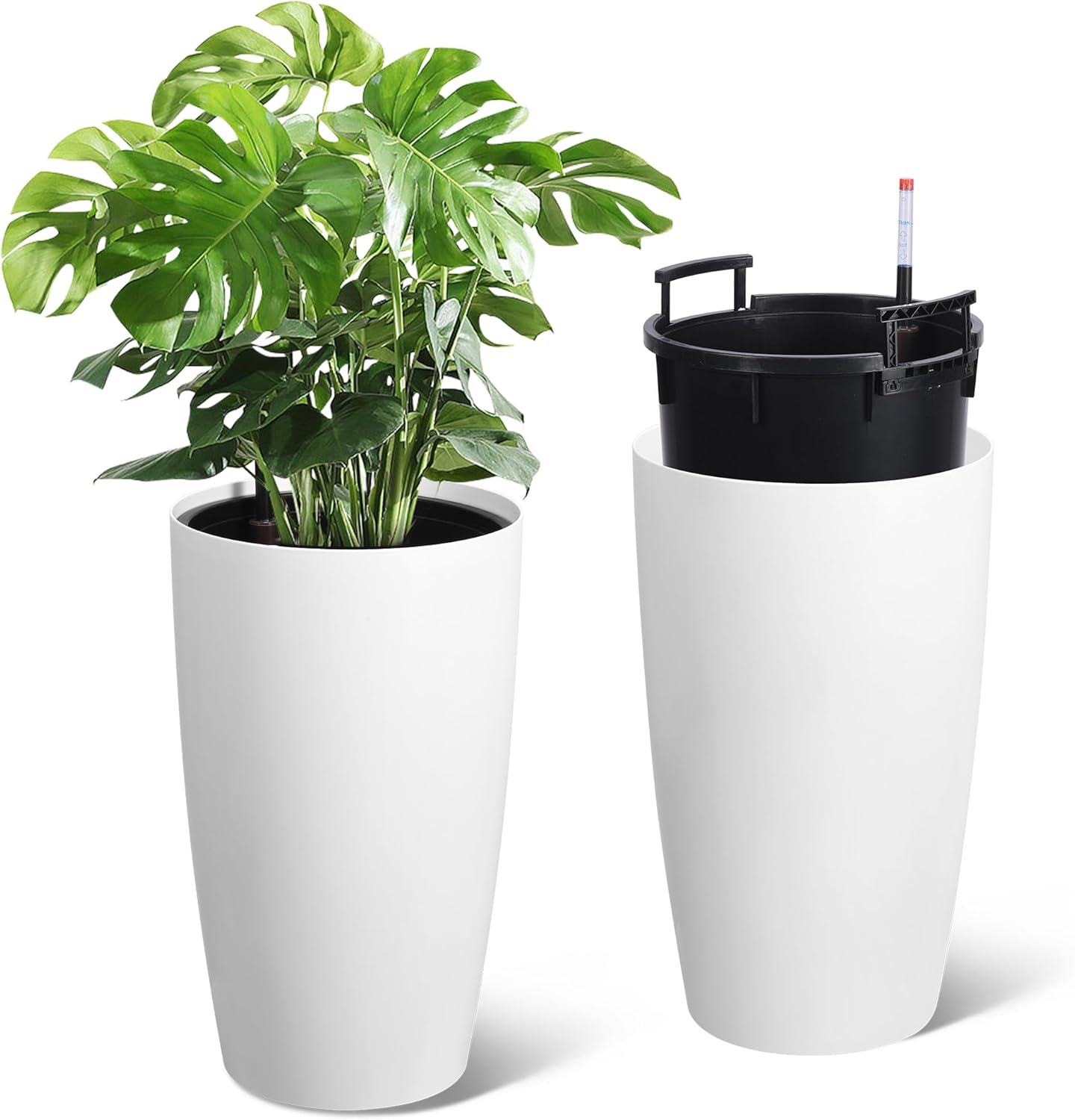 Amazon.com : 22" Tall Round Planter Set of 2, Self Watering Pots for ...