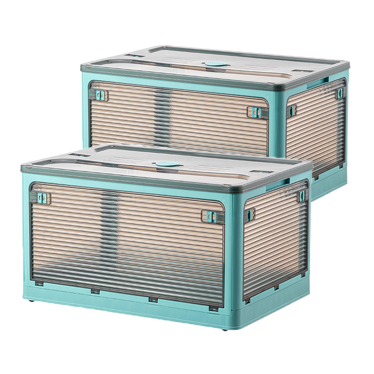 Amazon.com: Aimisin Folding Storage Bins, 50 Liters, 2 Pcs Blue plastic ...