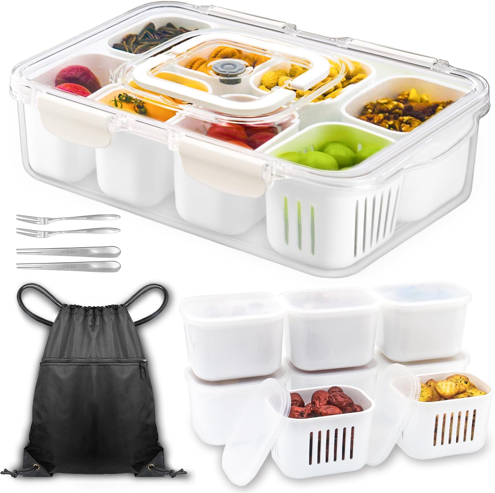 Amazon.com | Snackle Box Container, Dishwasher Safety - Divided Serving ...