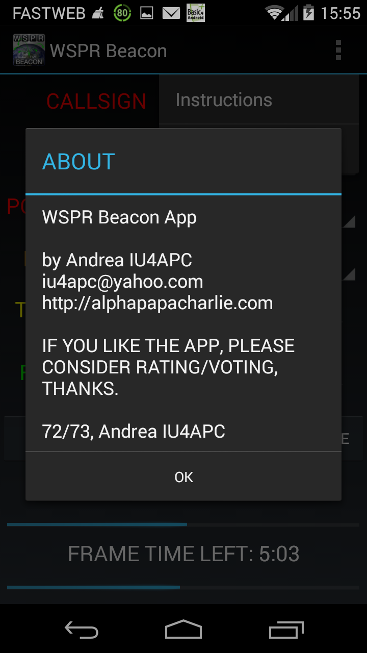 WSPR Beacon - App on the Amazon Appstore