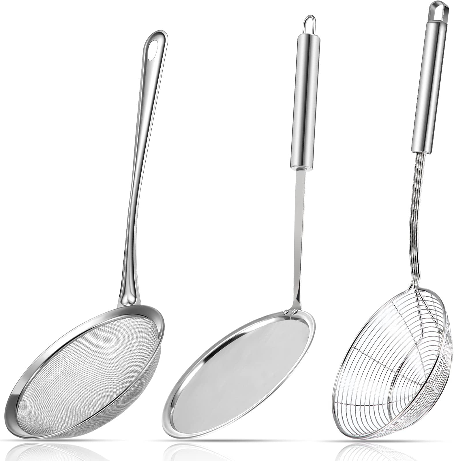 Amazon.com: Mifoci 3 Pieces Spider Strainer Skimmer Spoon Set ...