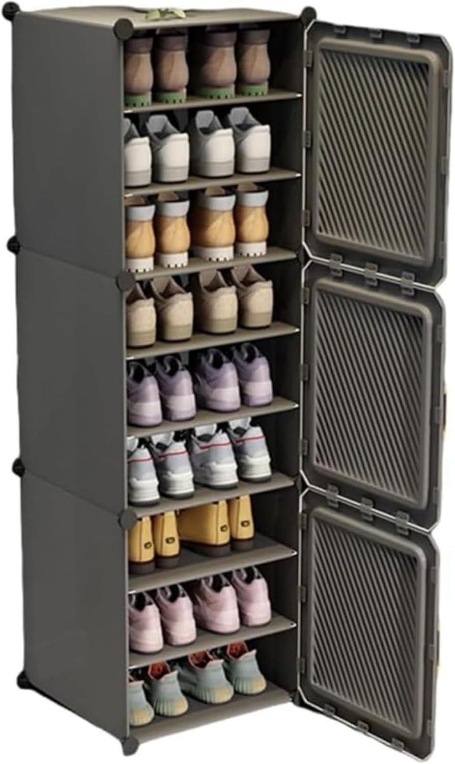 Amazon｜Momgla シューズボックス シューズラック 靴箱 下駄箱 DIY組み立て式 防塵・防汚・防水 大容量 玄関 屋外 おしゃれ 軽量 コンパクト (1排,9層)｜据え置き型 ...
