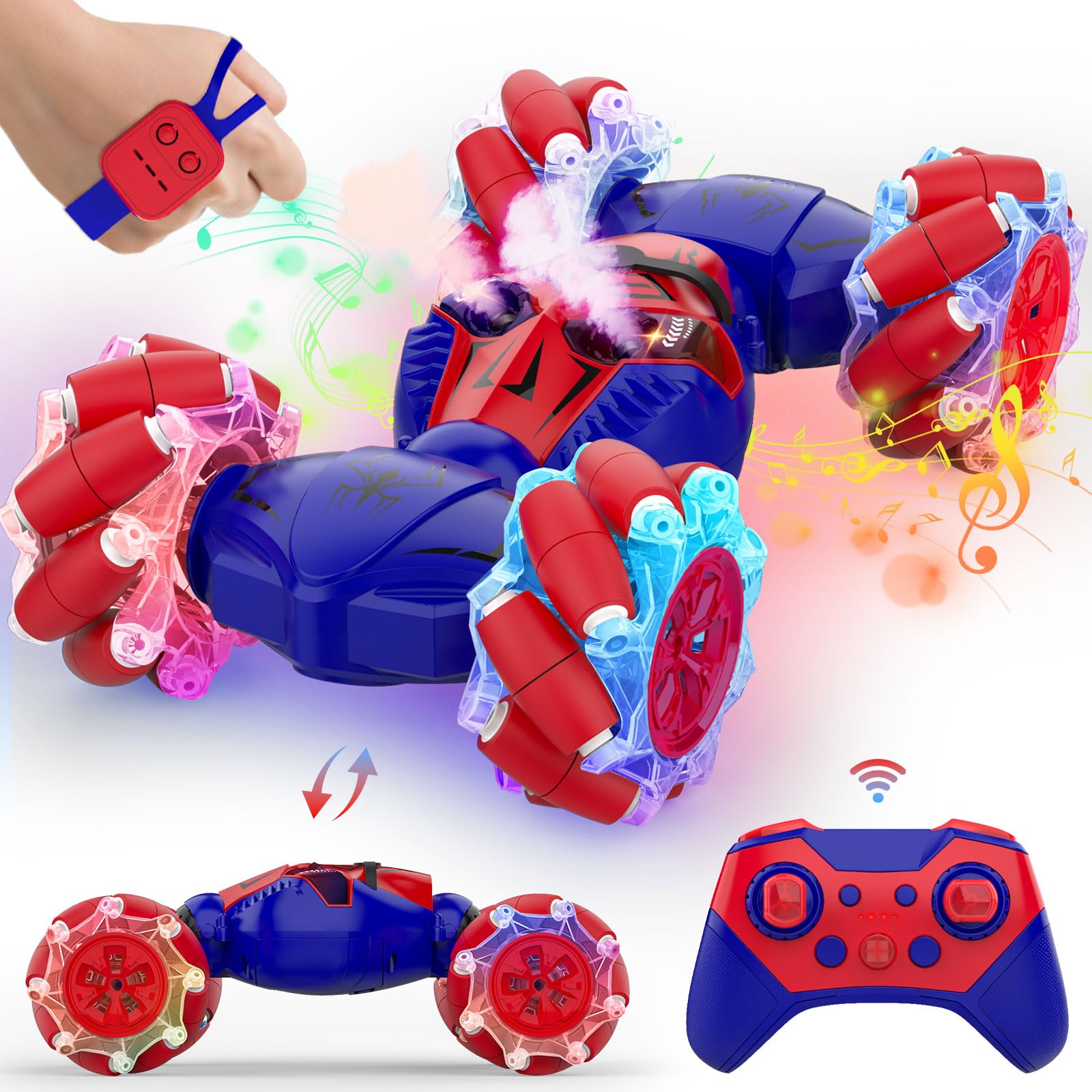 Amazon.com: SAUFTTI RC Stunt Cars, Gesture Sensor Stunt Remote Control ...