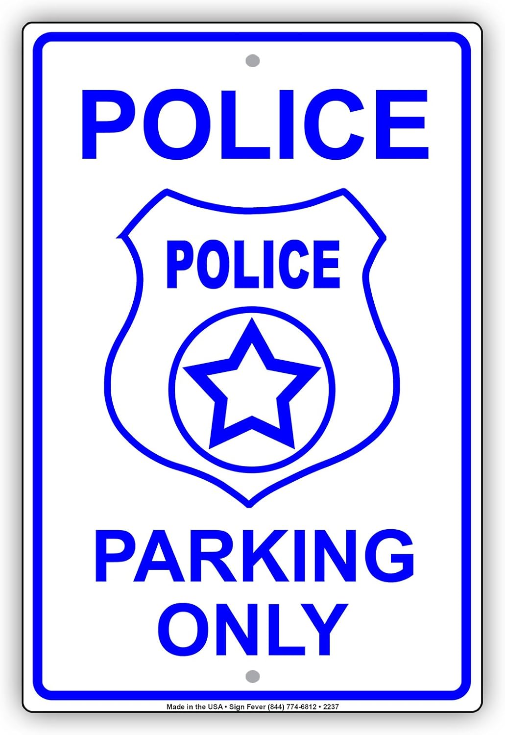 Amazon.com: Police Parking Only Blue Letters with Graphic Reserved Spot ...
