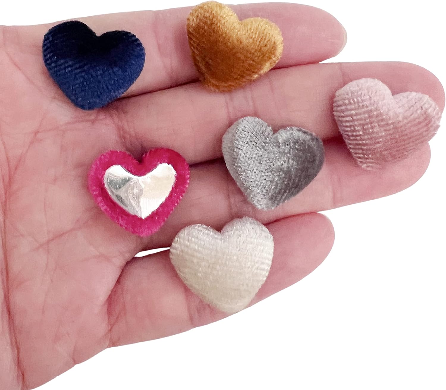 Amazon.com: PEPPERLONELY 50PC Velvet Fabric Cloth Covered Heart Shape ...