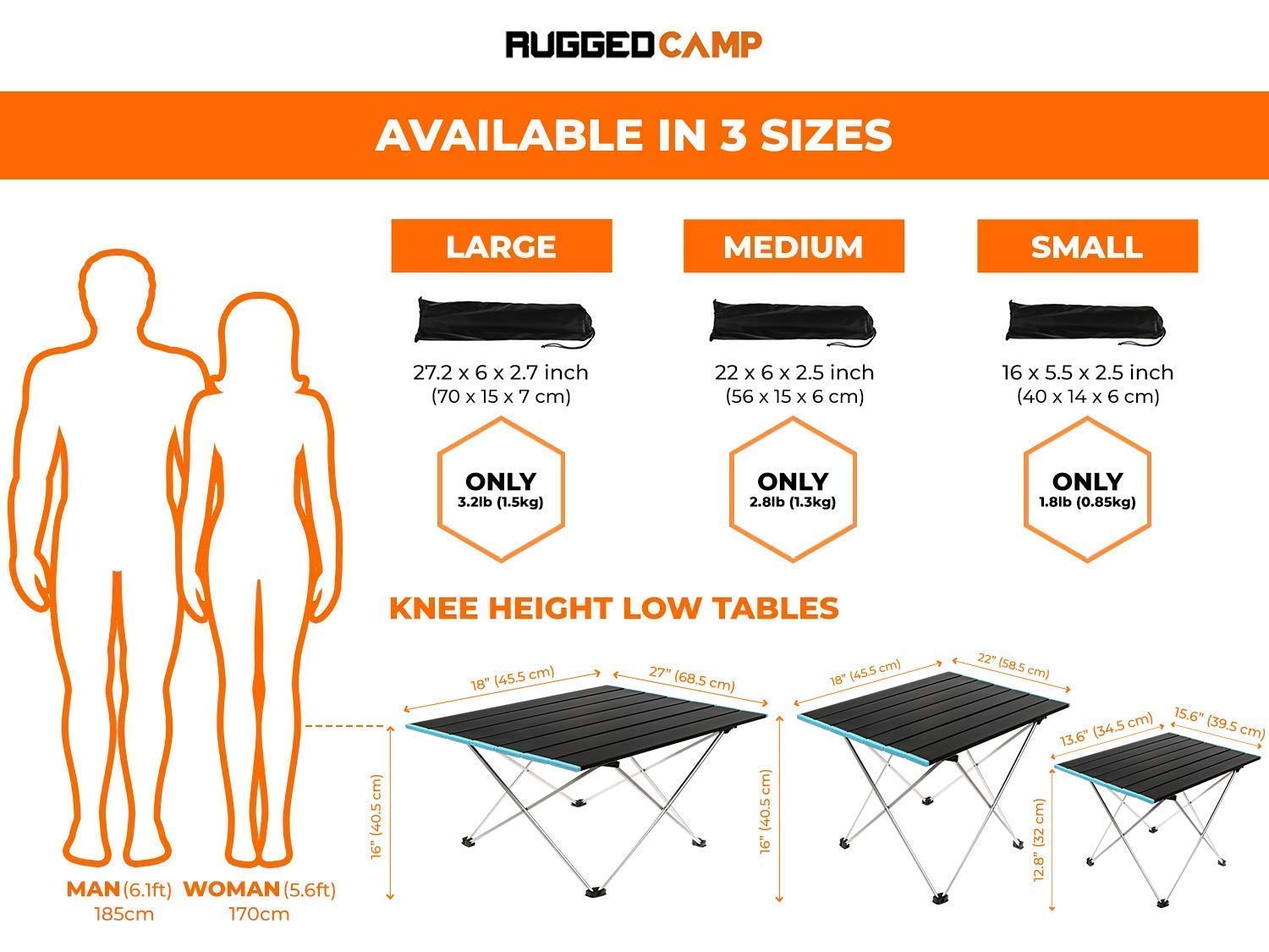Buy Folding Camping Table - 3 Sizes - Backpacking Table & Camp Table ...