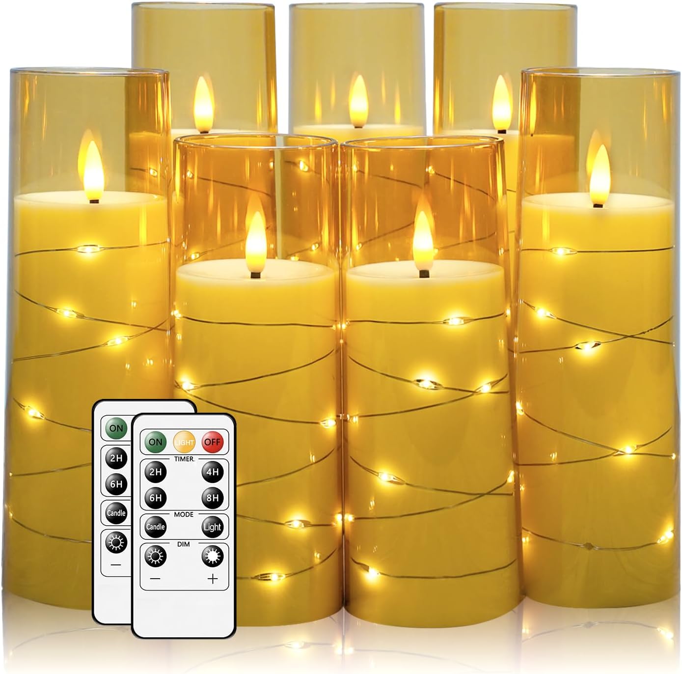 Amazon.com: Flameless Candles,with Embedded Star String, Battery ...