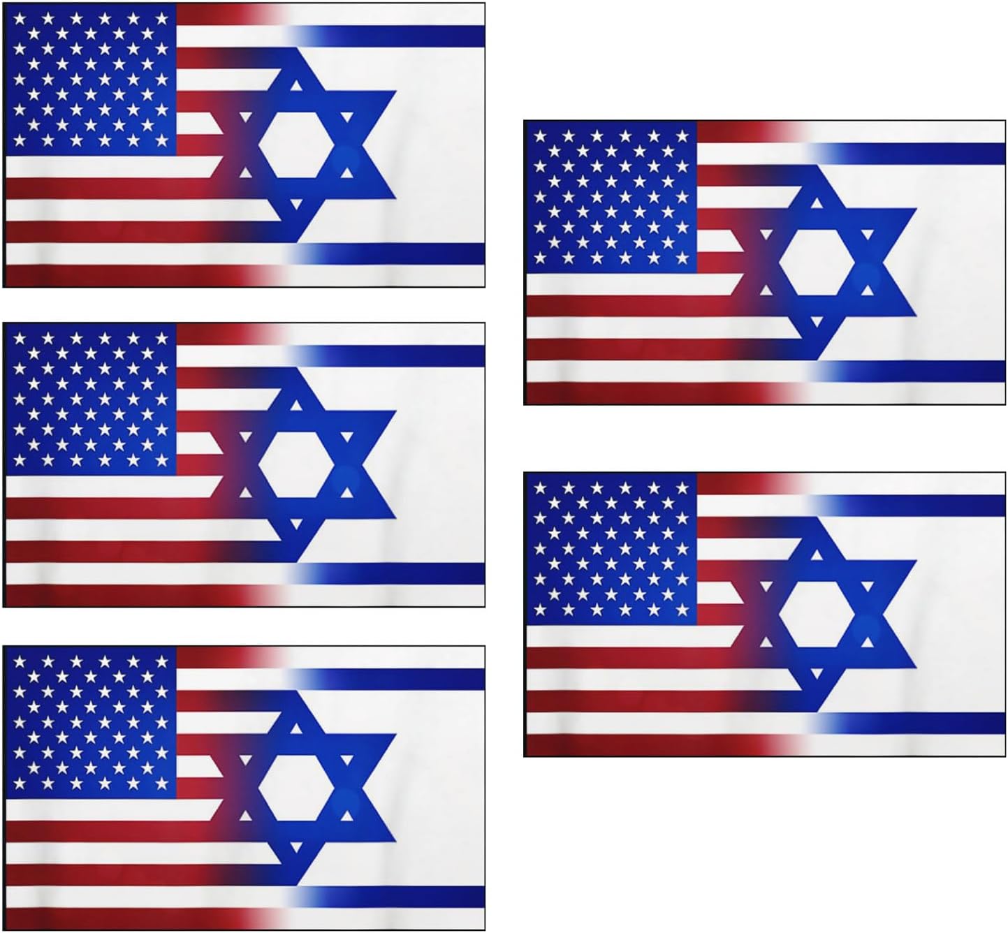 Amazon.com - 10PCS America Israel Flag Sticker Israeli Flags Decal ...