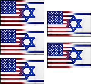 Amazon.com - 10PCS America Israel Flag Sticker Israeli Flags Decal ...