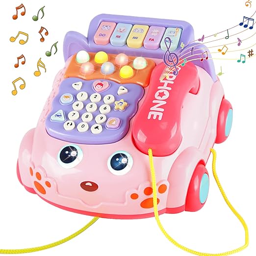 Amazon.com: Baby Phone Toy,Baby Toy Phone Cartoon Baby Piano Music ...