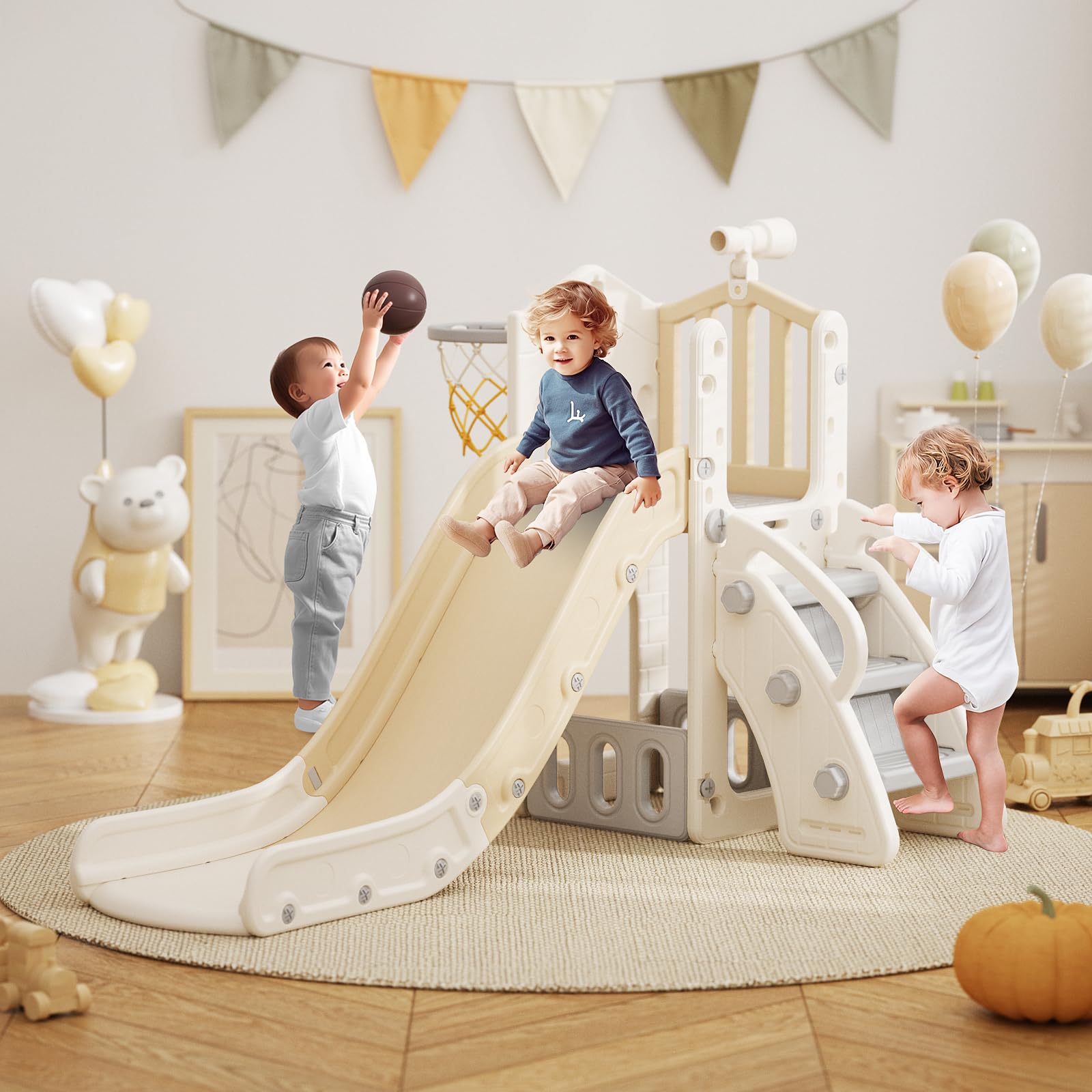 Amazon.com: Glaf Toddler Slide 5 in 1 Kids Slide for Toddlers Age 1-3 ...