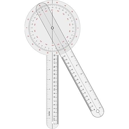 Aphrordity Goniometer 12 inch 360° Clear Protractor Physical Therapy ...