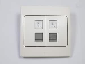 Legrand Telephone socket Mallia - double RJ 11 - 4 contacts - white ...