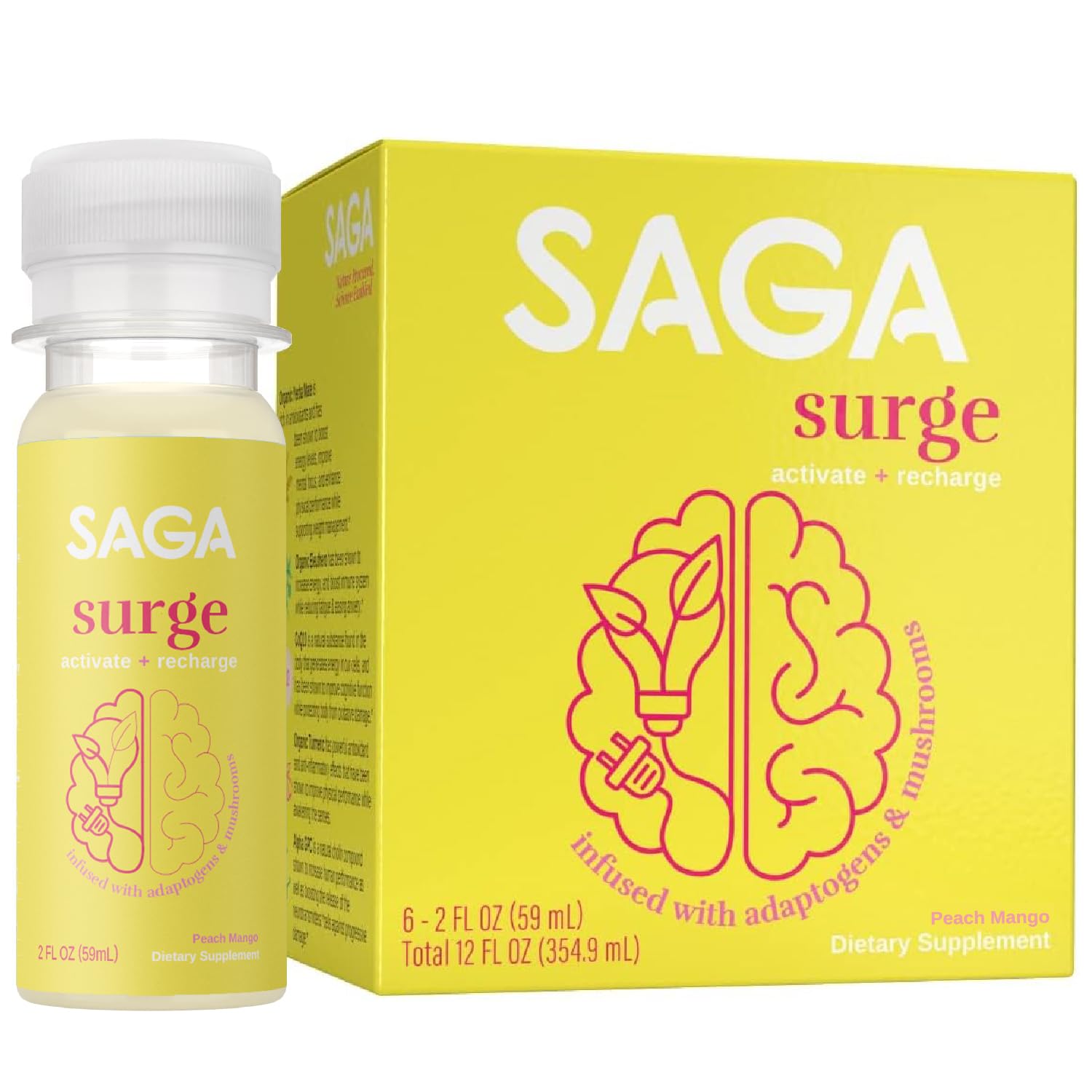 Amazon.com: SAGA Organic Energy Shots | Contains Nootropics ...