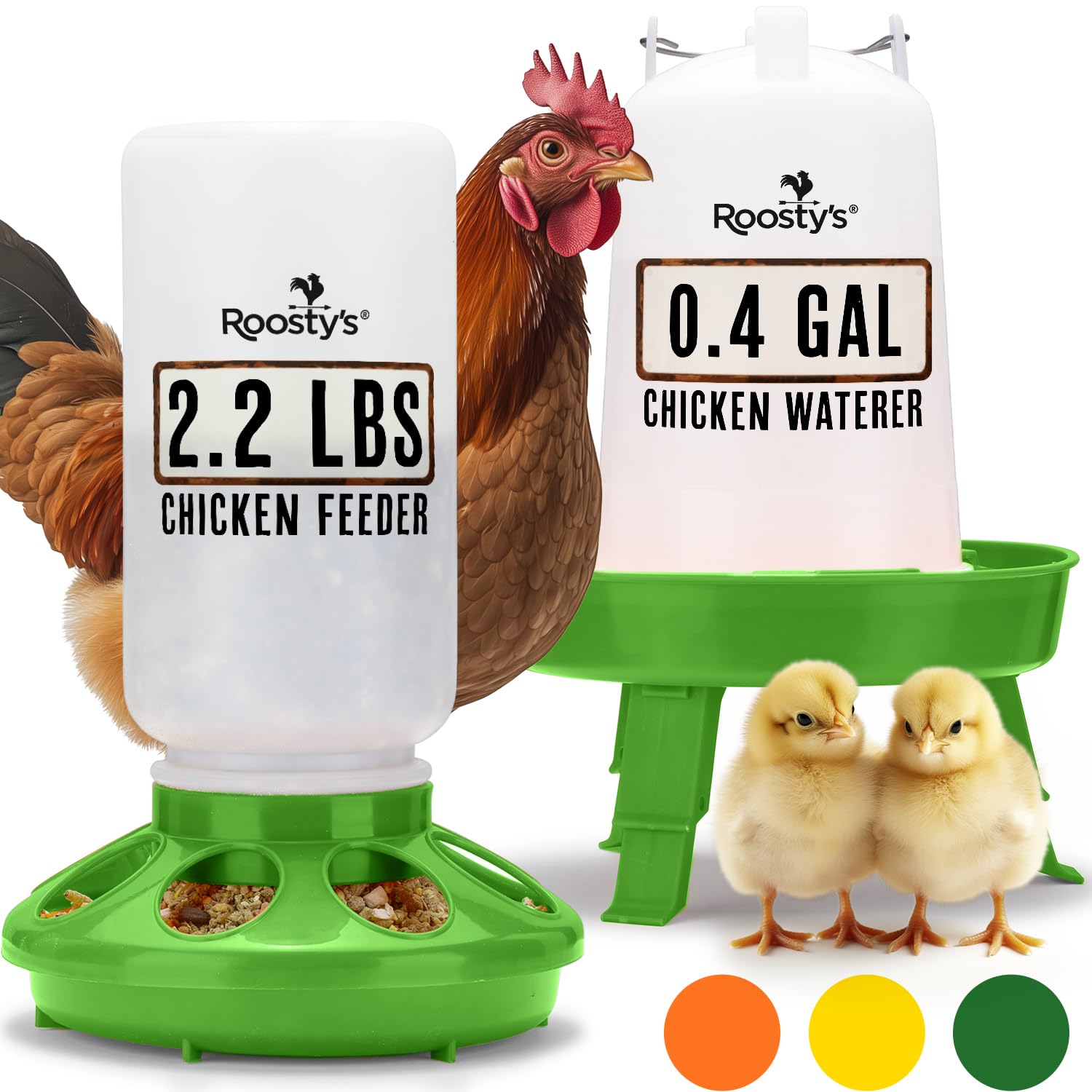 Roostys Chicken Feeder And Waterer Kit 1l Feeder And 1 | Desertcart ...