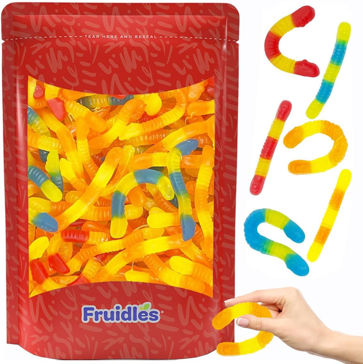 Amazon.com : Sugar-Free Gummi Worms Candy, Delicious Fruit Flavors ...