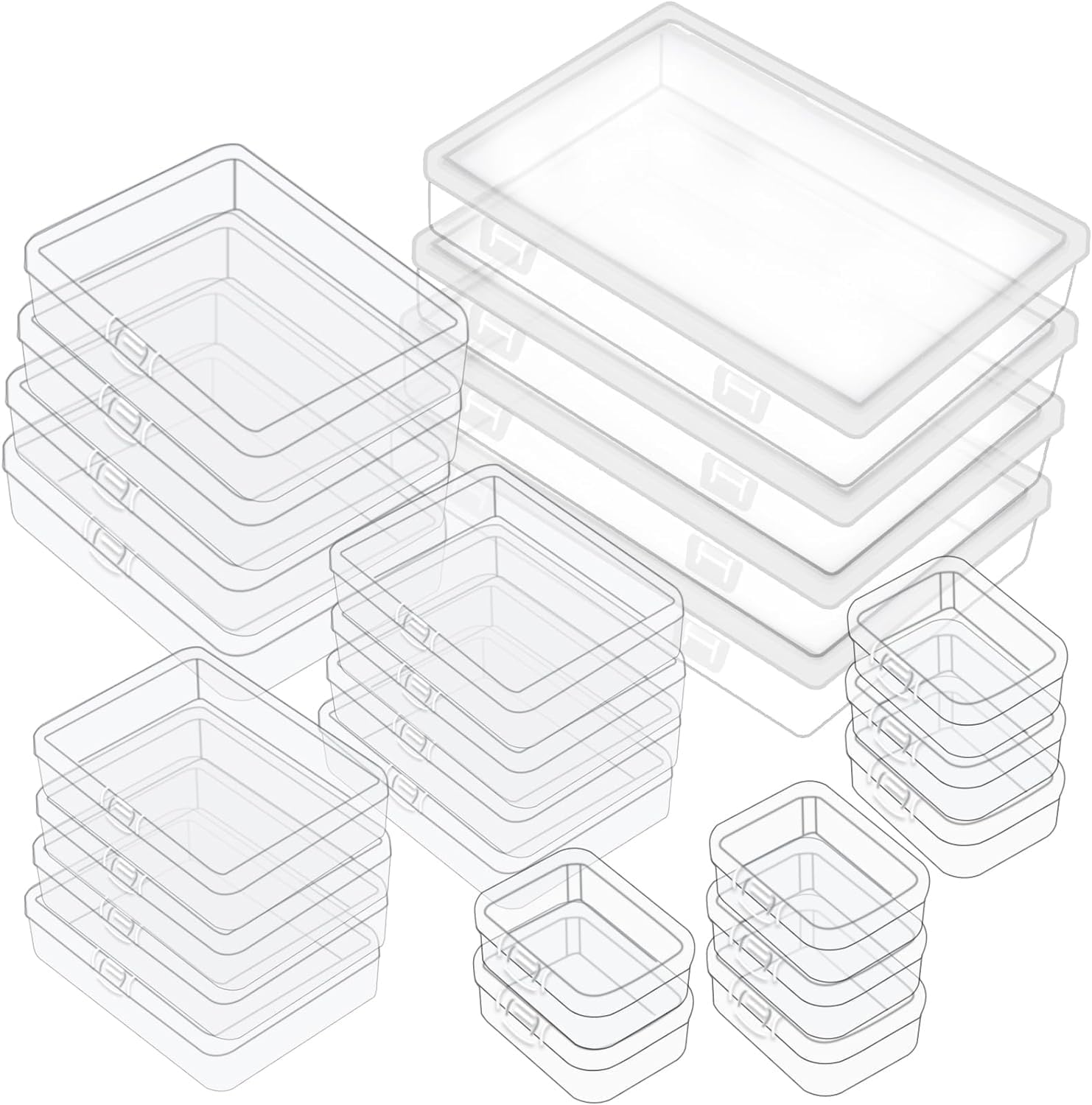 Amazon.com: Thintinick Rectangular Mini Clear Plastic Storage ...