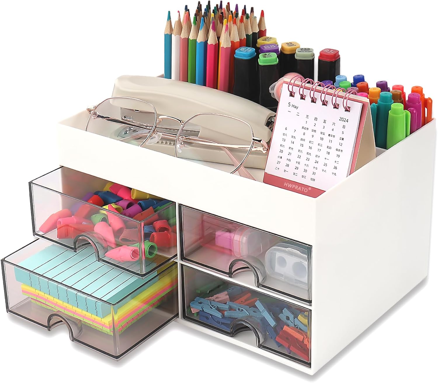 HWPRATO Mini Drawer Organizers Accessories with Compartments and ...