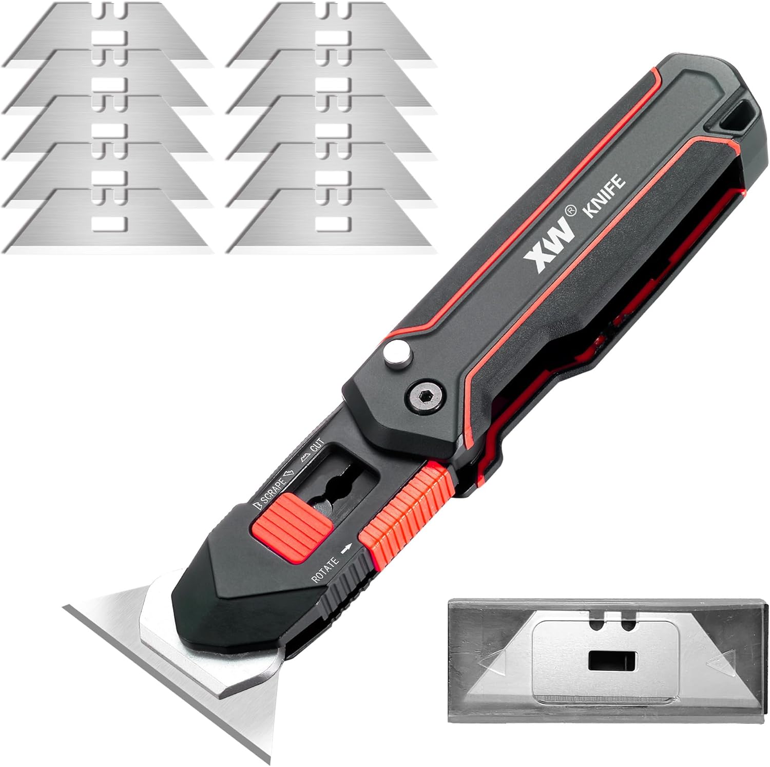 XW Folding Scraper Utility Knife,Heavy Duty Zinc Alloy Multi-functional ...