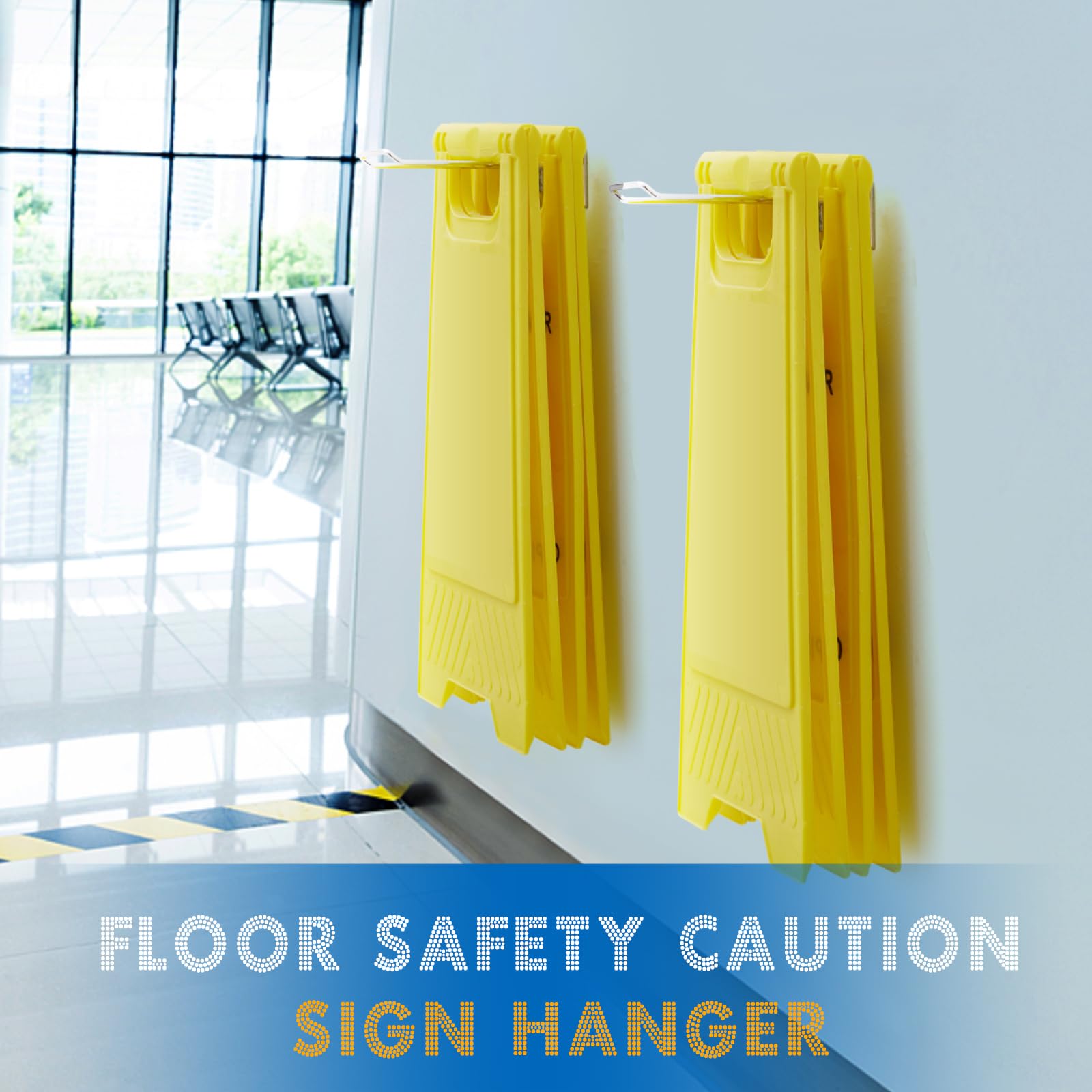 Snapklik.com : 2 Pcs Floor Safety Caution Sign Hangers Wall Mount Wet ...