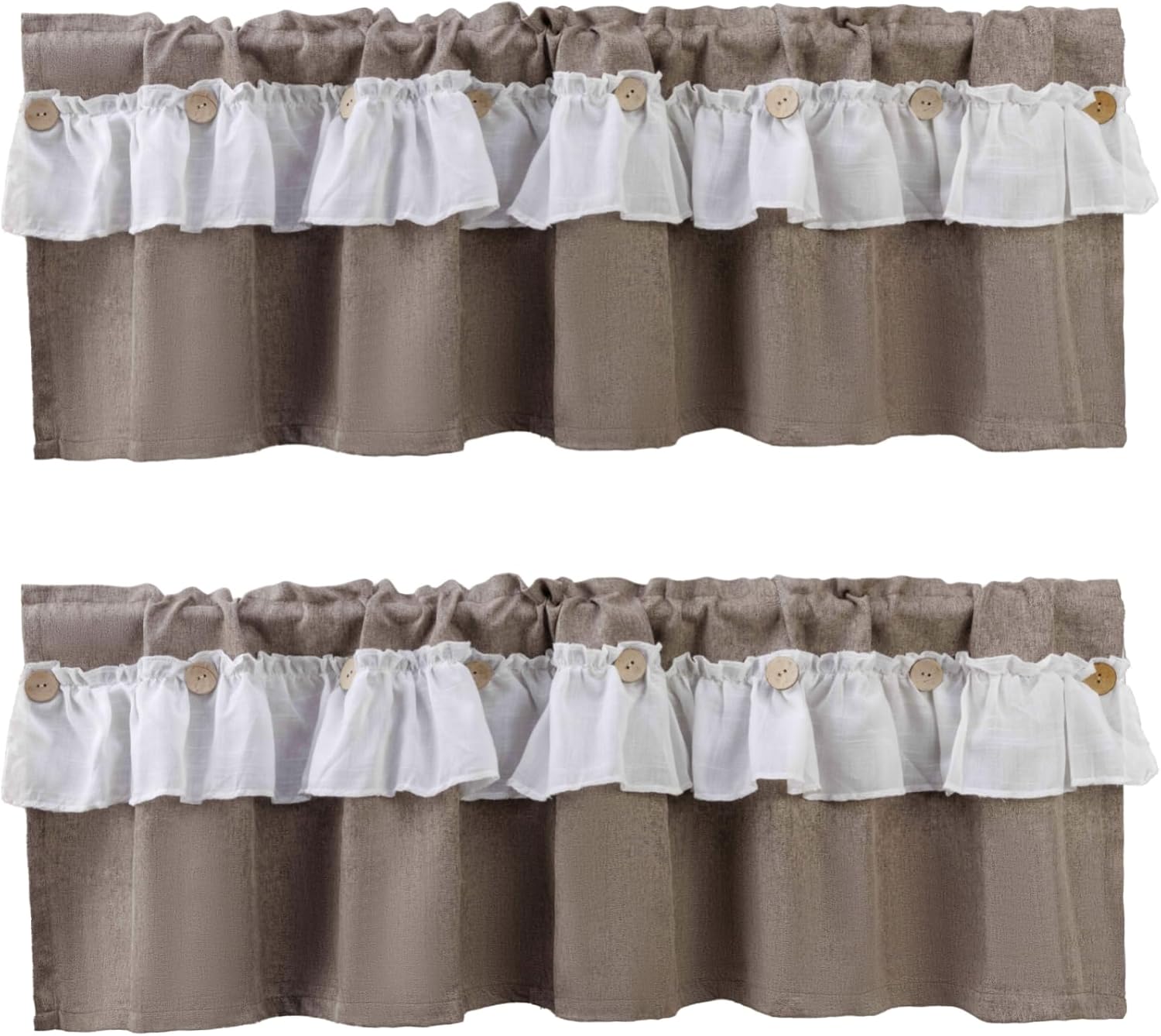 Amazon.com: 2 Pack Ruffle Burlap Window Valances Ruffled Shabby Chic ...