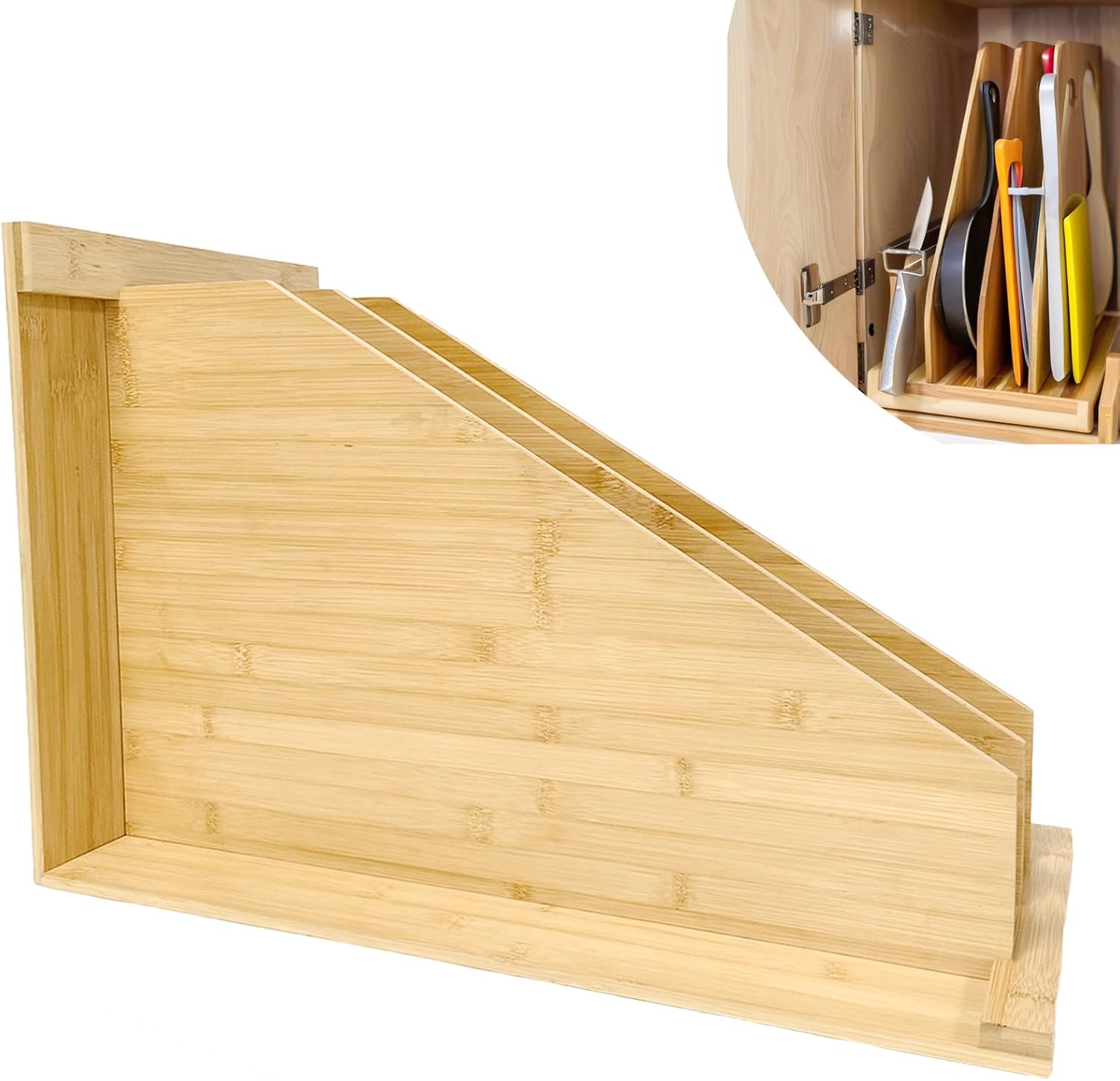 Amazon.com - 𝐔𝐩𝐠𝐫𝐚𝐝𝐞 Natural Bamboo Wood Tray Dividers for Cabinet, 15. ...