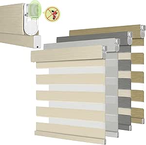 Amazon.com: MoDanCeQ No Drill No Tools Zebra Blinds for Windows,Cordless,Blackout,Premium Thick ...
