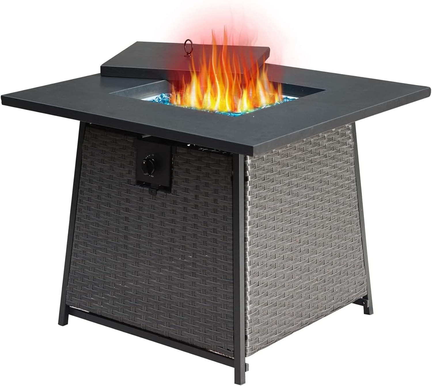 Amazon.com: 28 Inch Propane Fire Pits Table with Blue Glass Ball,50,000 ...