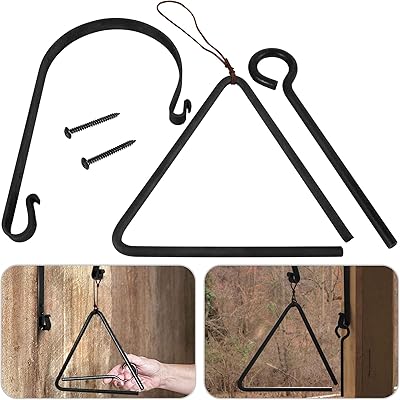 Amazon.com: 12'' Triangle Dinner Bell Cast Iron Bell with Hanger & Call ...