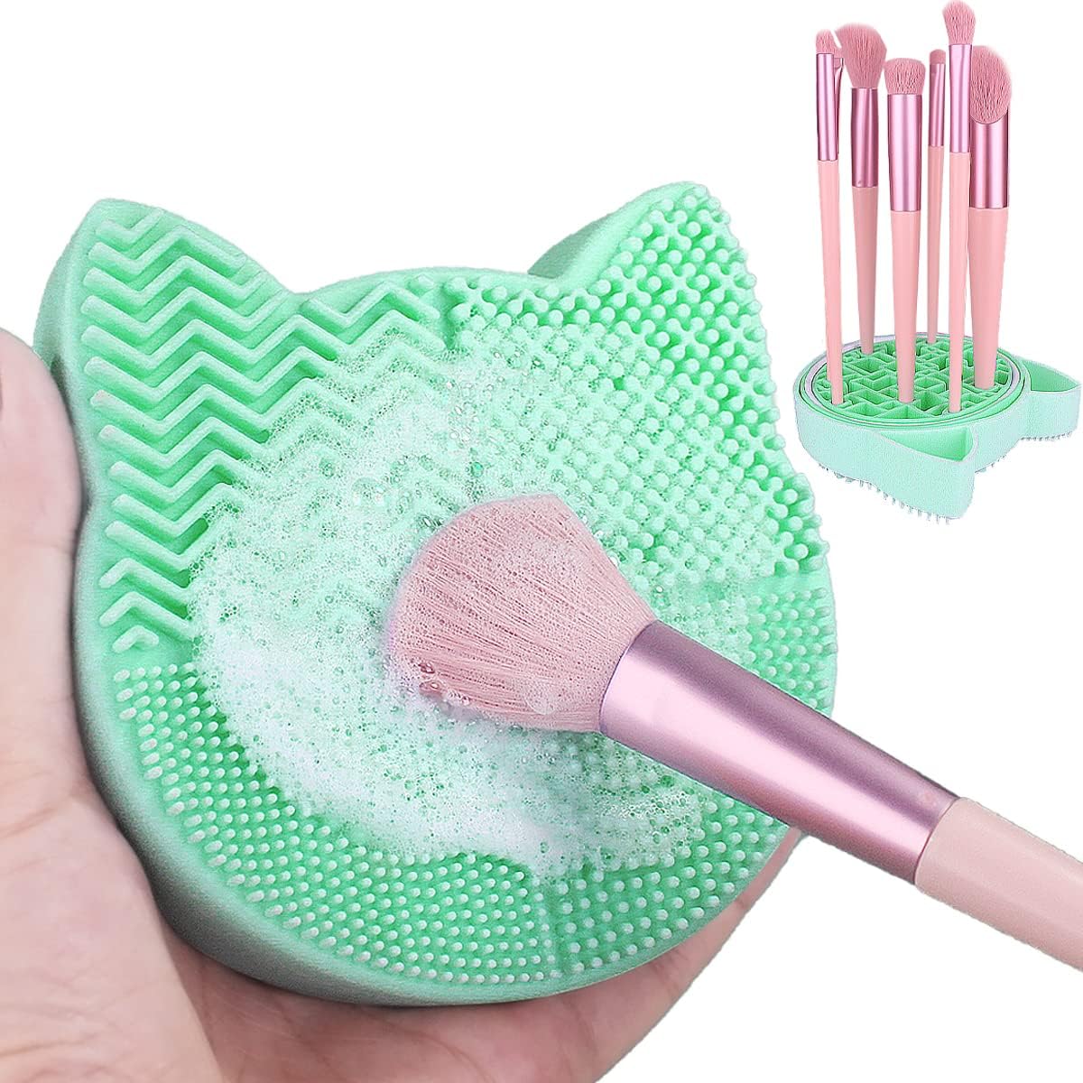 Amazon.com: Silicon Makeup Brush Cleaning Mat Makeup Brush Cleaner Pad ...