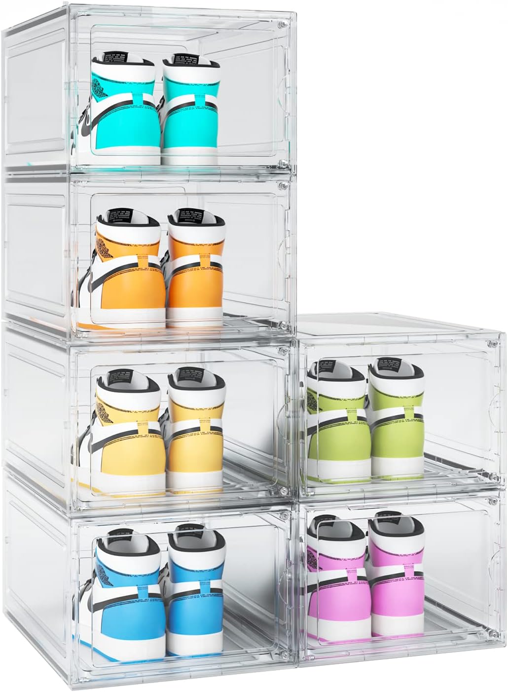 Amazon.com: GIMTRR Shoe Organizers Boxes, 6 Pack Shoe Storage Case ...