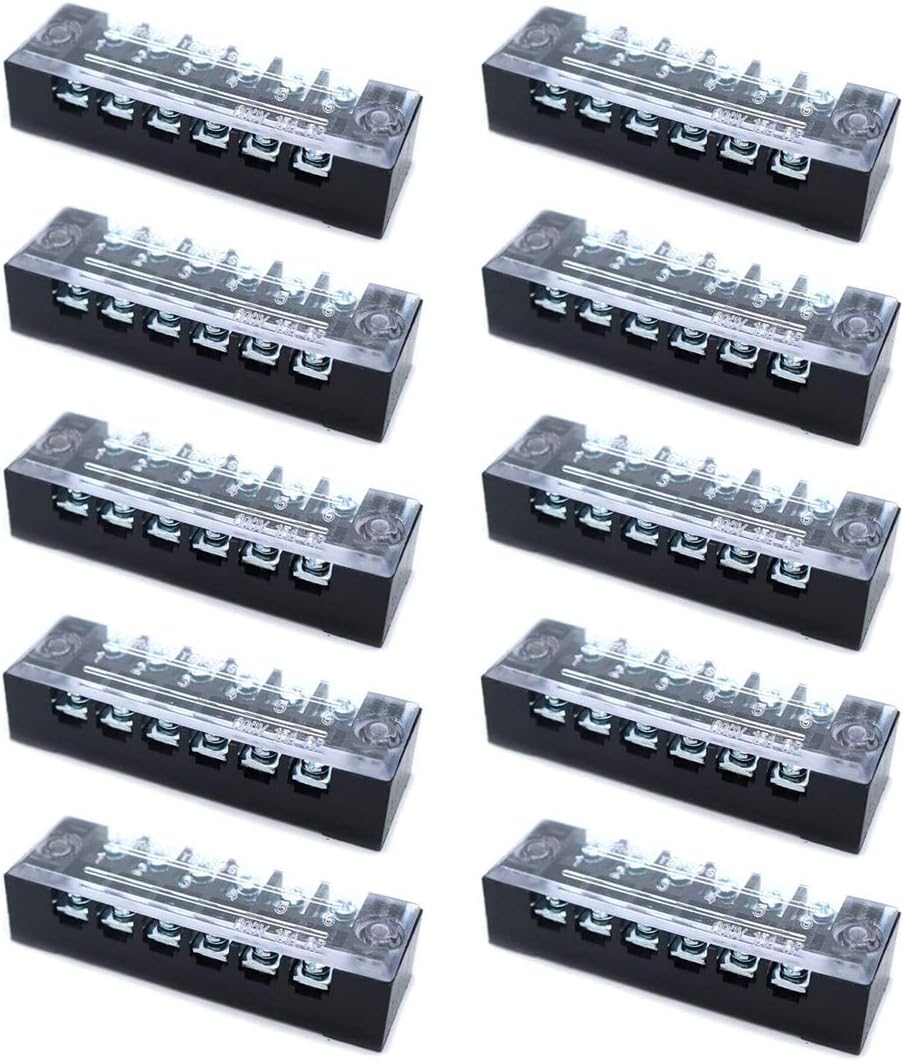 Sscon 600V 15A 6 Position Dual Row Wire Barrier Block Terminal Strip TB ...