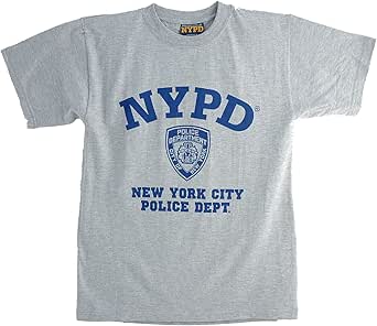 NYPD Torkia - Official Licensed T-Shirt w/Logo & Lettering (Grey w/Blue ...